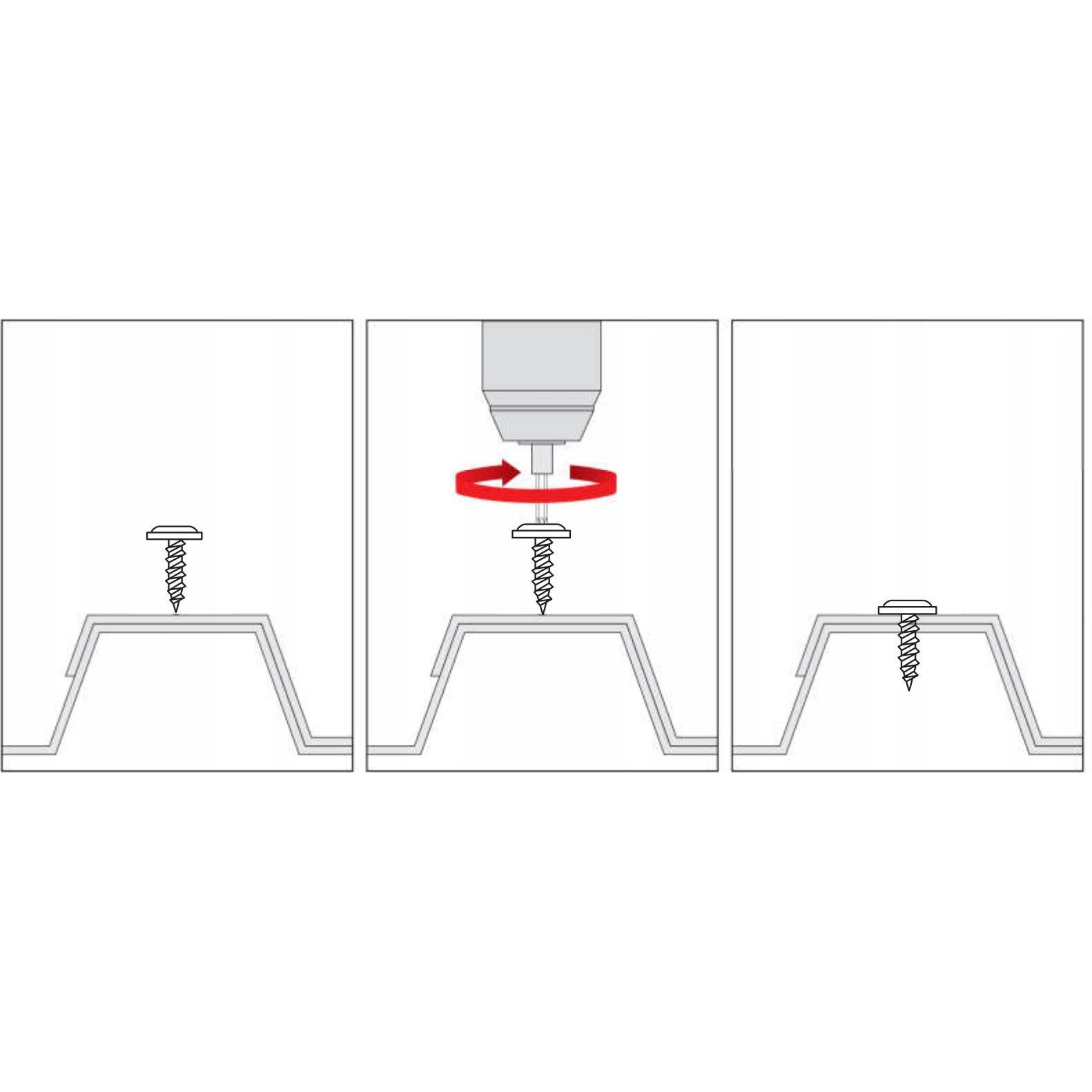 ETANCO GM-S selbstschneidende Blechschrauben Flachkopf RAL 9006 Weißaluminium 4,2 x 16 mm 250 ...